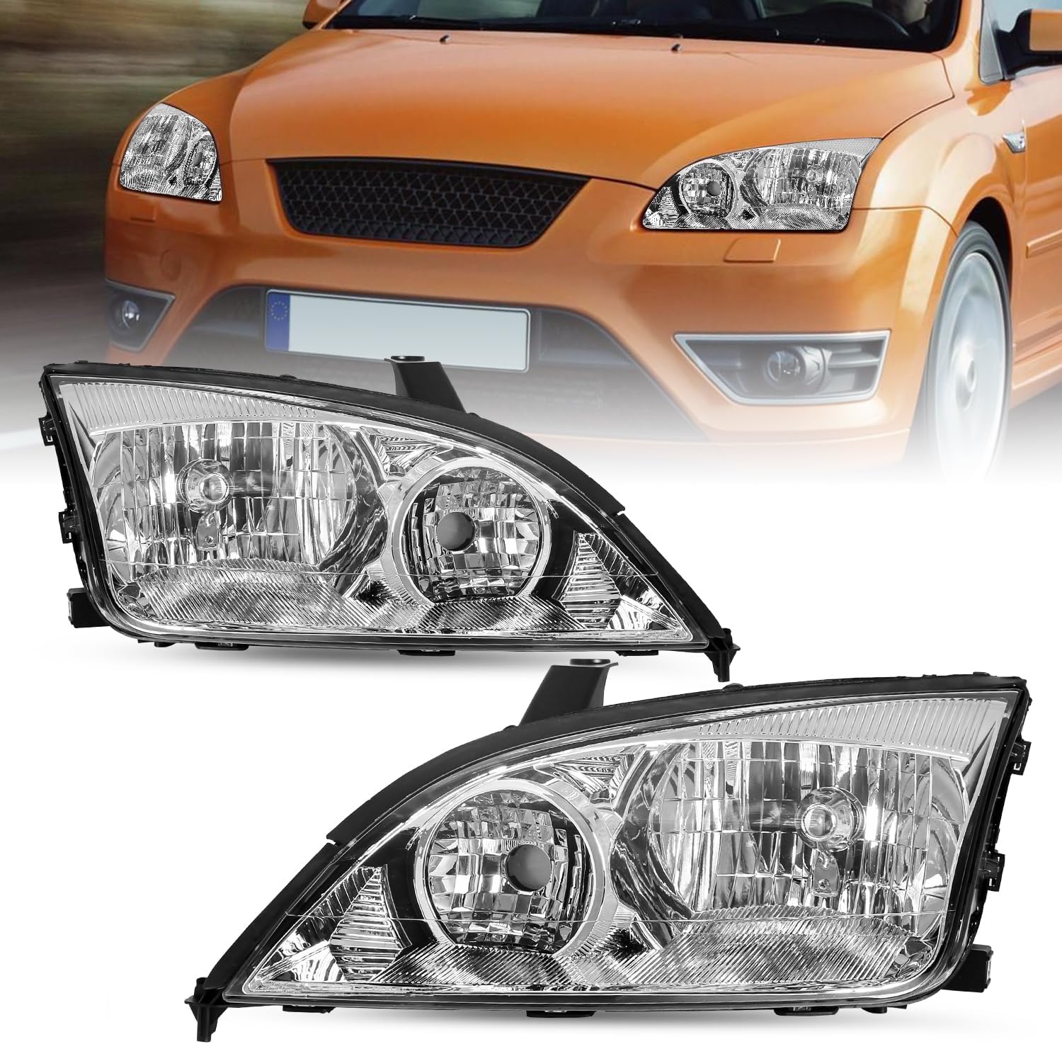 Amazon.com: SOCKIR Headlight Assembly fit 2005 2006 2007 Ford Focus OEM ...