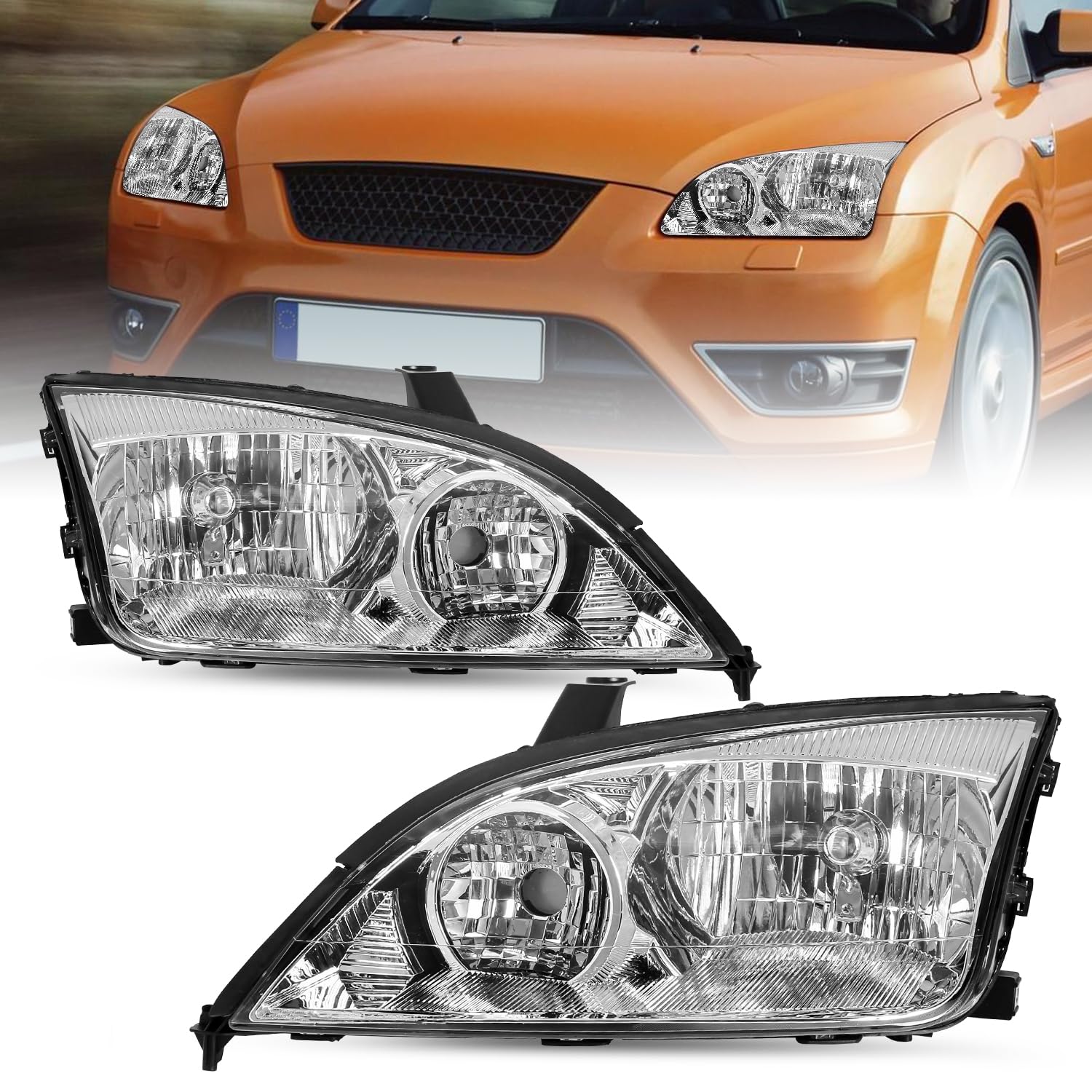 Amazon.com: SOCKIR Headlight Assembly fit 2005 2006 2007 Ford Focus OEM ...