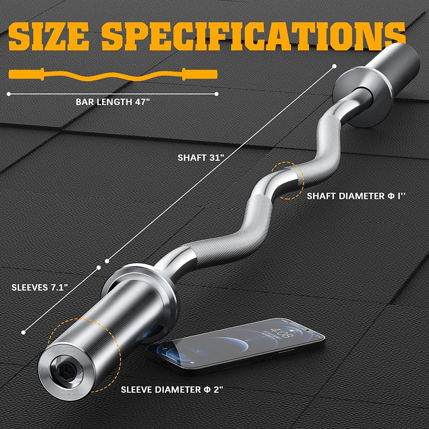 Snapklik.com : EXBTOKA Barbell Curl Bar For Squat, Weight Lifting ...