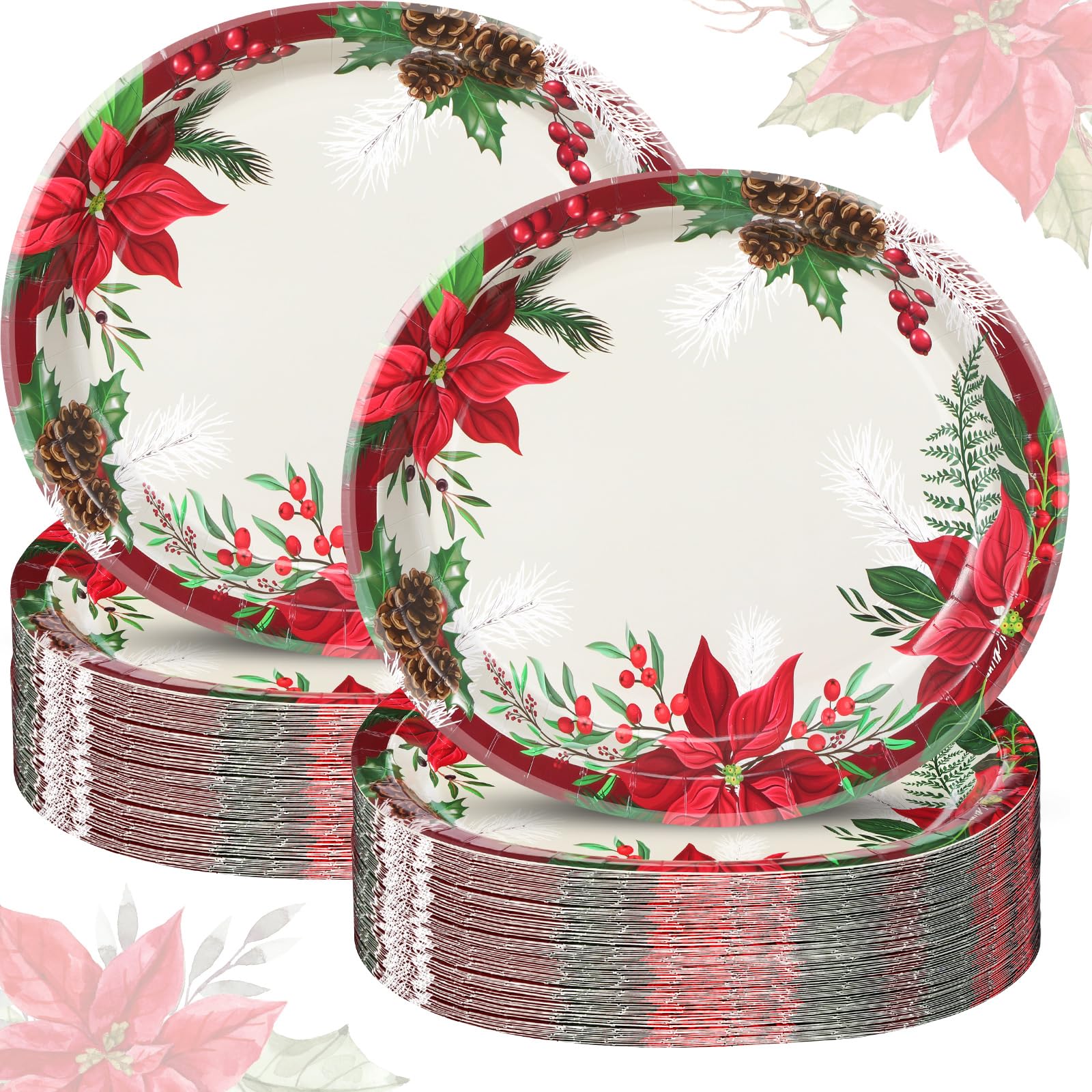 Amazon.com: Havawish 100 Pcs Christmas Oval Paper Plates Christmas ...