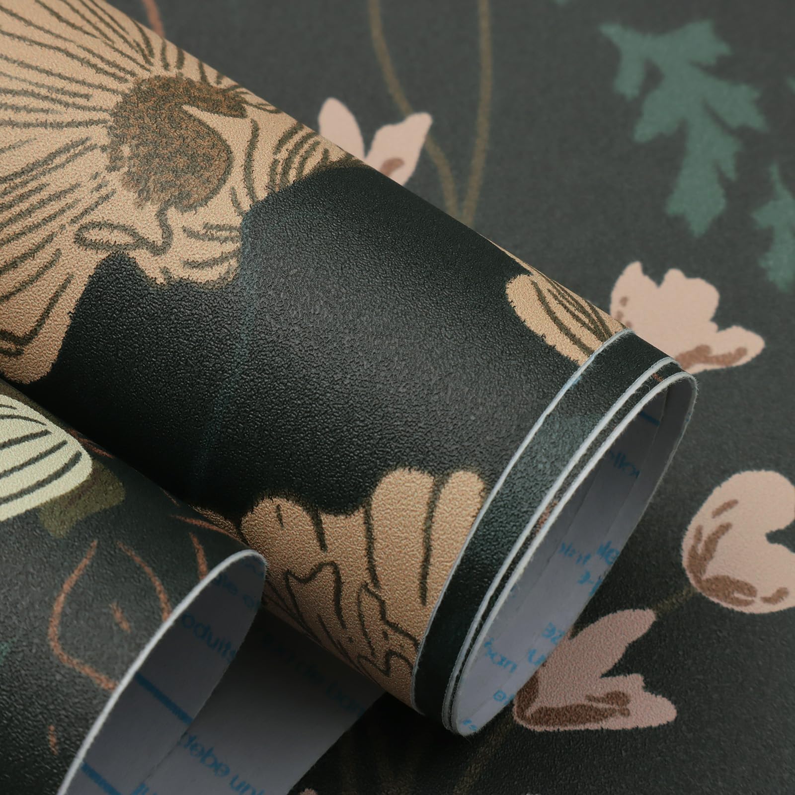 Snapklik.com : Peel And Stick Wallpaper Vintage Black And Green Leaves ...