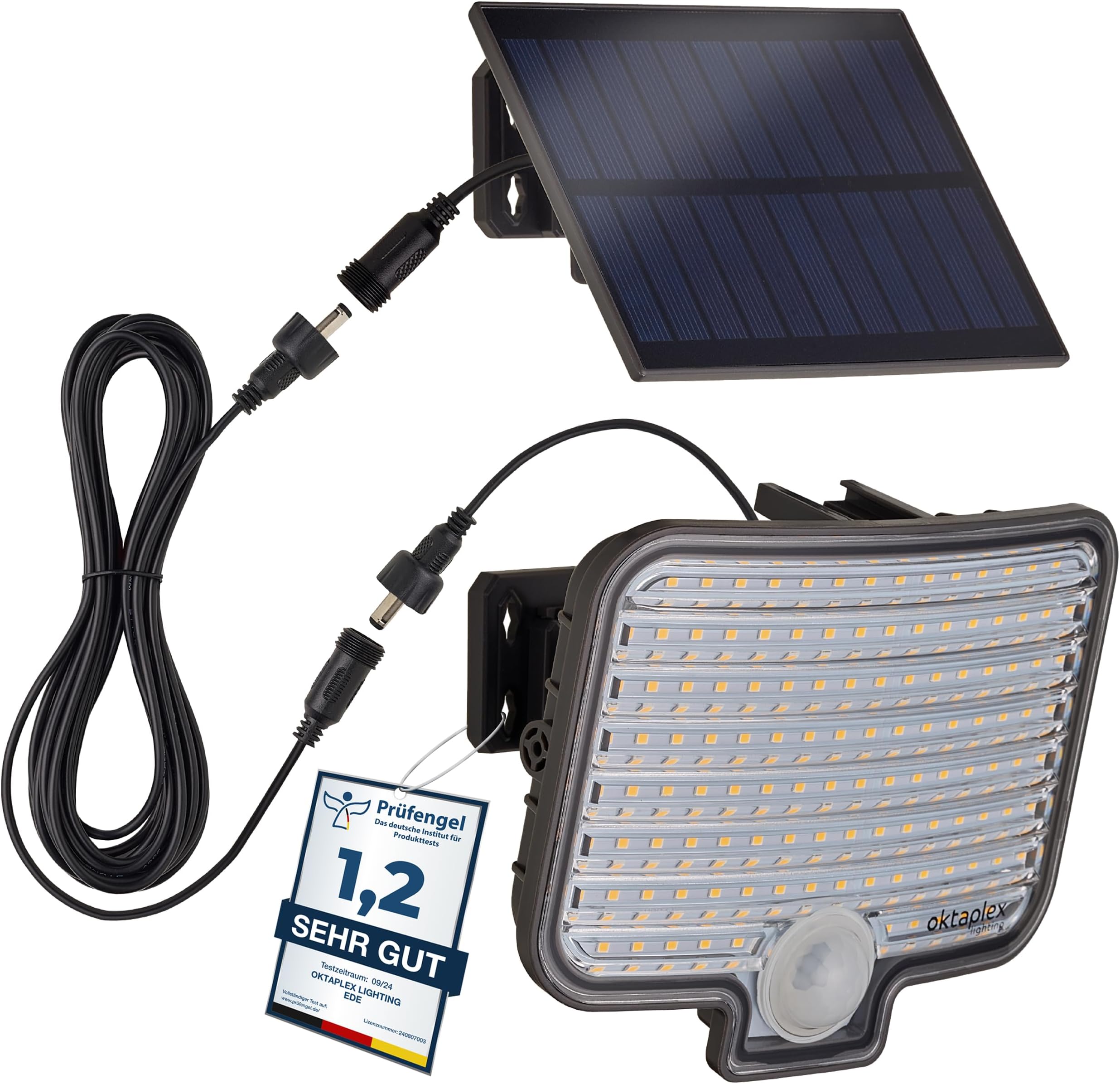 Oktaplex Ede LED Solarstrahler außen mit Bewegungsmelder warmweiß 3000K ...
