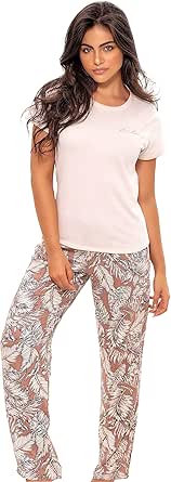 Lunachi Nightwear Pajamas for Women 2 Piece Womens Loungewear Pants Set ...