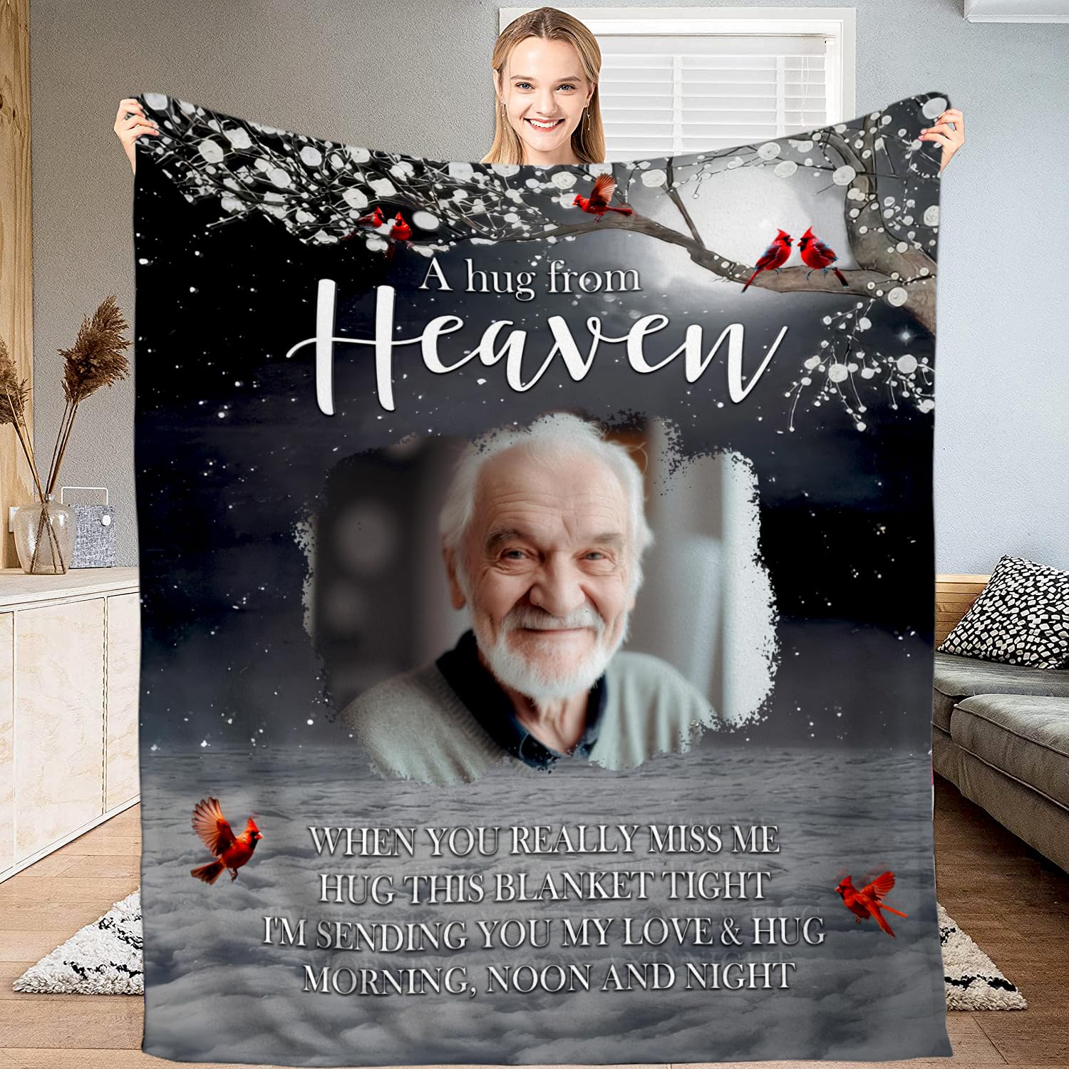 Amazon.com: SmilesInABox Memorial Blanket for Loss of Loved One ...