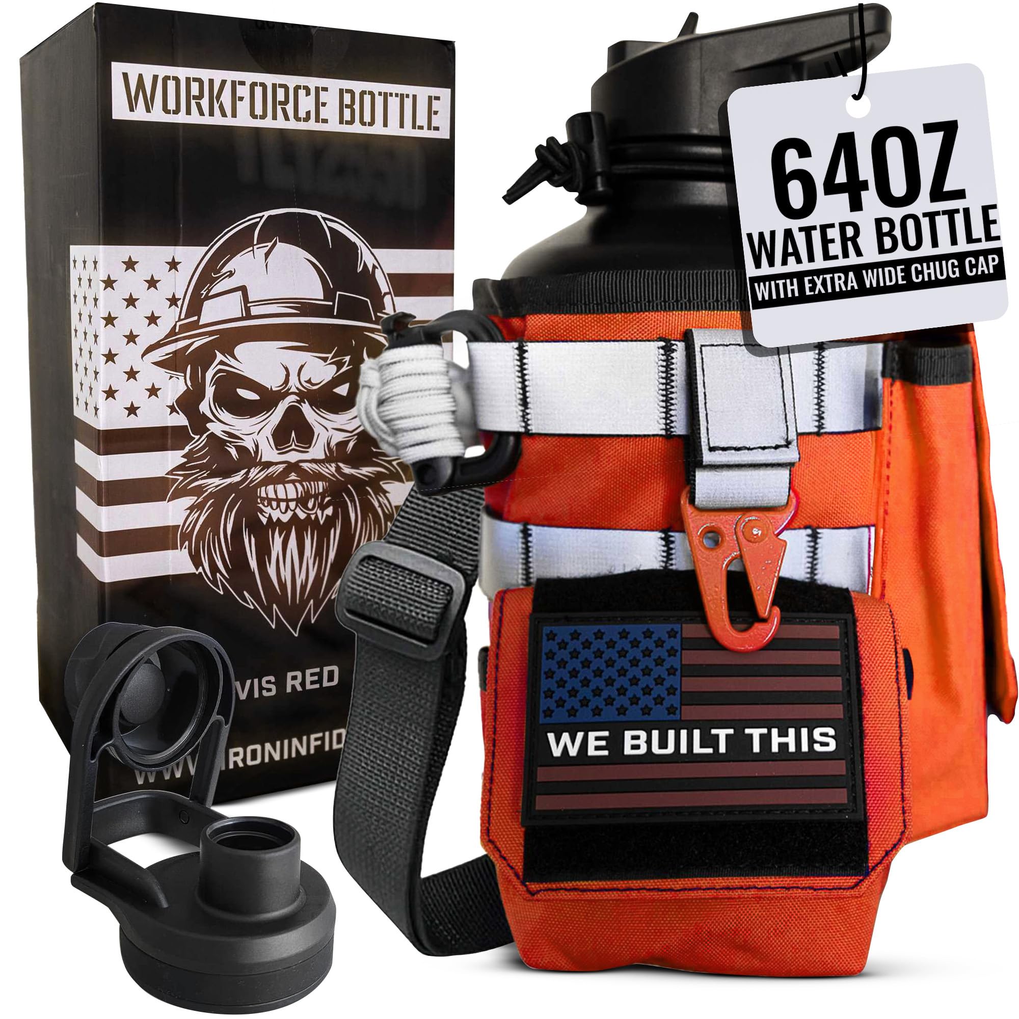Amazon.com: Iron Infidel Workforce Water Bottle - 64 oz Insulated ...