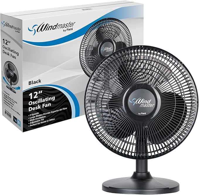 Amazon.com: PAMI Oscillating Desk Fan - Portable Table Top Fan With 3 ...