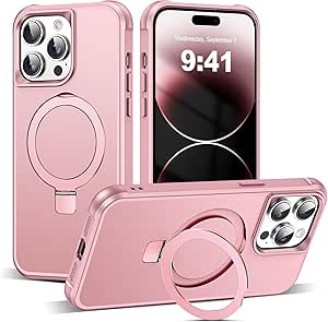 Amazon.com: SKYLMW Compatible with iPhone 14 Pro Max Case with Invisible Magnetic O-Ring Stand ...