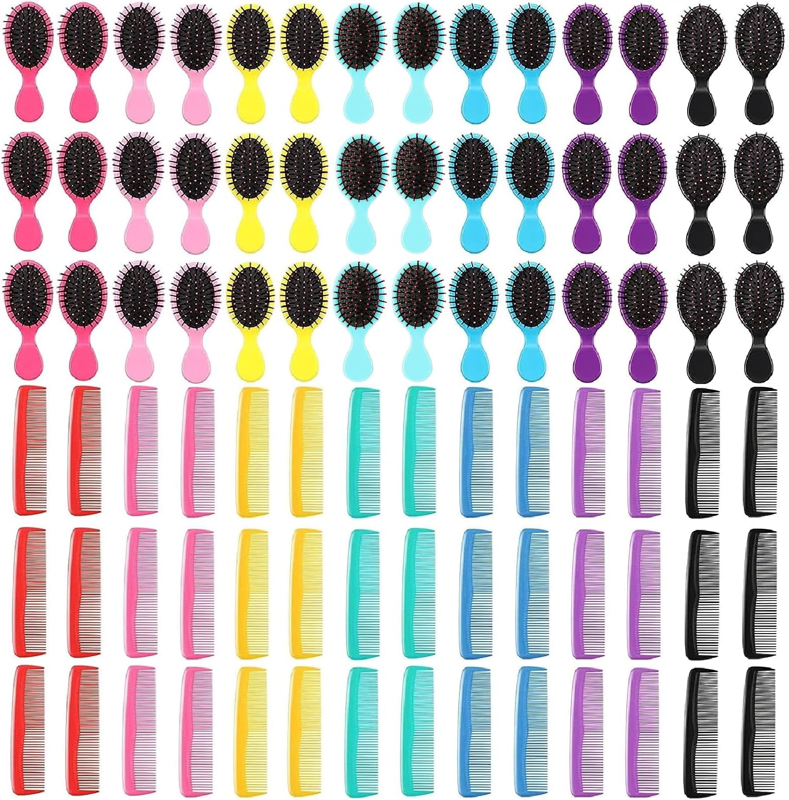 Amazon.com : Gerrii 70 Pcs Mini Wet Hair Brush Set 35 Small Travel ...