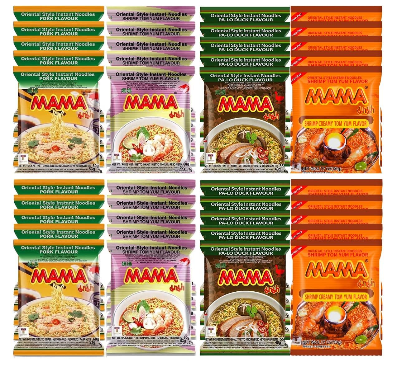 Amazon.com : THAI NOODLE MAMA RAMEN ASSORTED BUNDLE -Multiple Variety ...