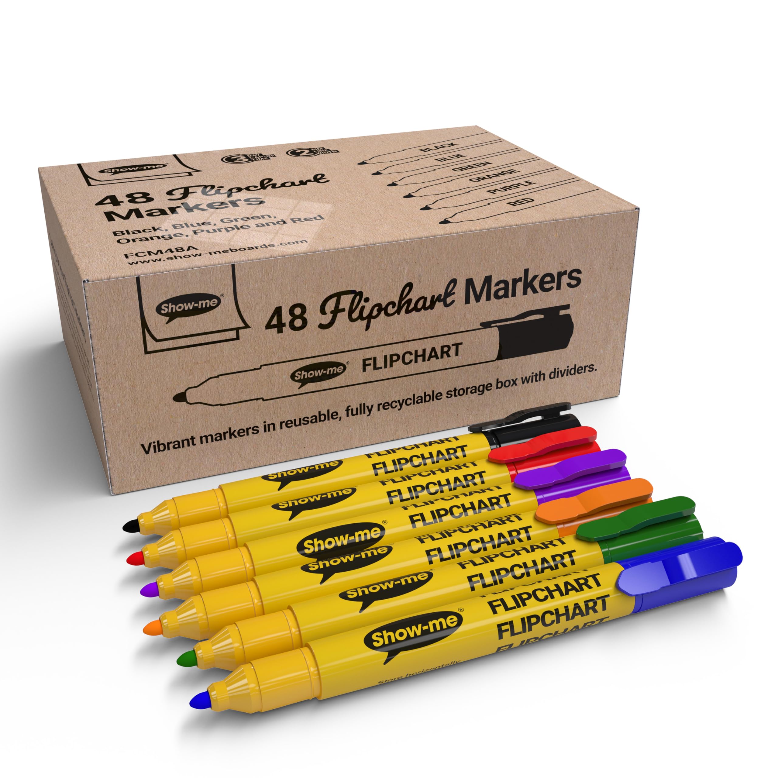 Show-me Flipchart Markers - Pack of 6 Bullet-Tip : Amazon.co.uk ...