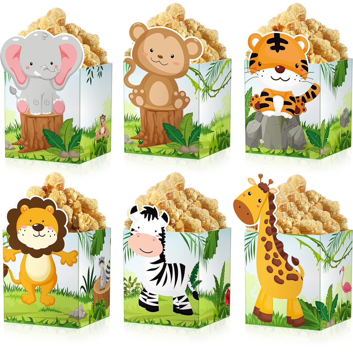 Jungle Safari Birthday Decorations Jungle Theme Popcorn Boxes Animal ...