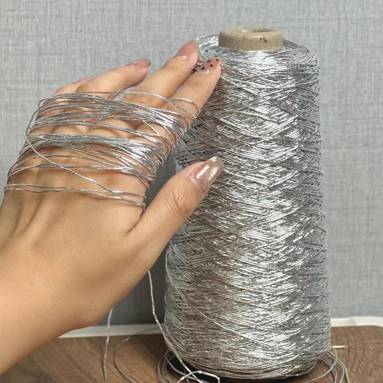 Amazon.com: WWnYYUS Metallic Metal Yarn Diamond Lame Thread 200g/skein ...