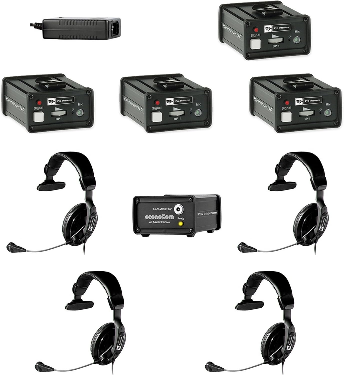 Amazon.com: Pro Intercom EC4B, econoCom 4 Beltpack/ Headset System ...