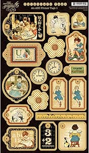 Amazon.com: Graphic 45 - An ABC Primer Collection - Die Cut Chipboard ...