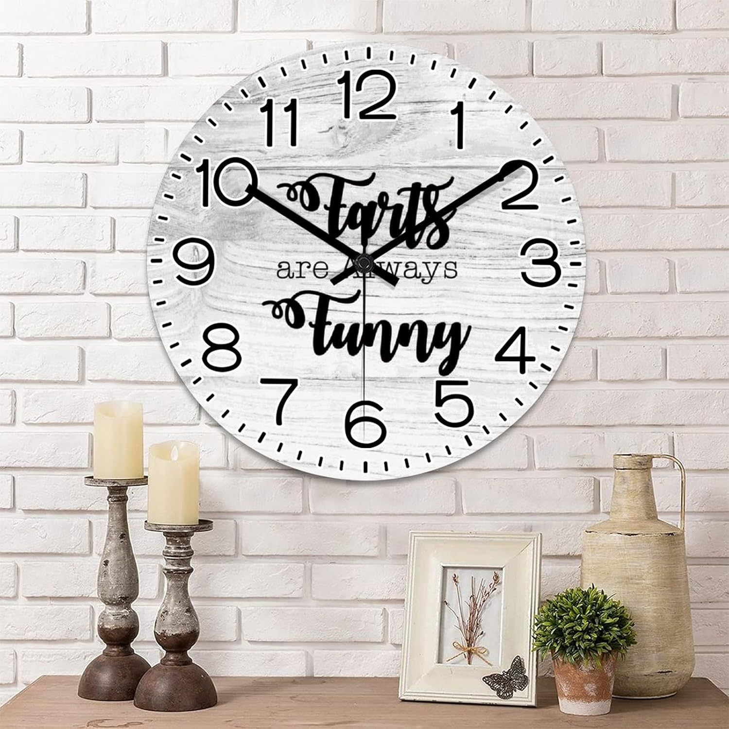 Amazon.com: COCOKEN Farts are Always Funny Wall Clock Inspirational ...