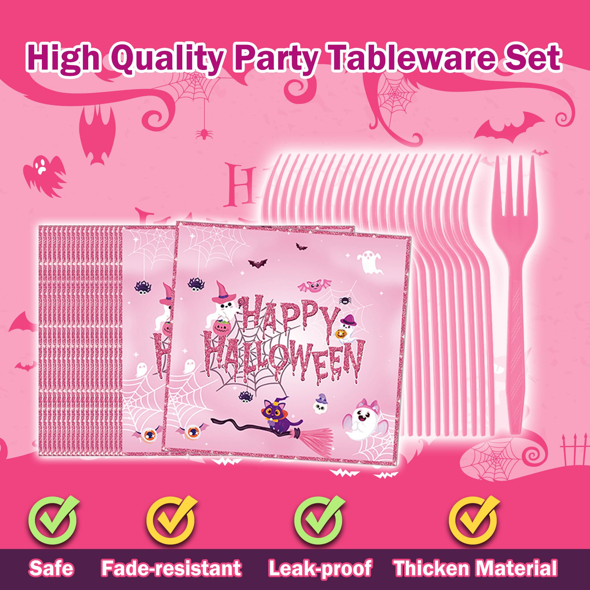 Snapklik.com : Halloween Decorations Indoor, 96PCS Pink Halloween ...