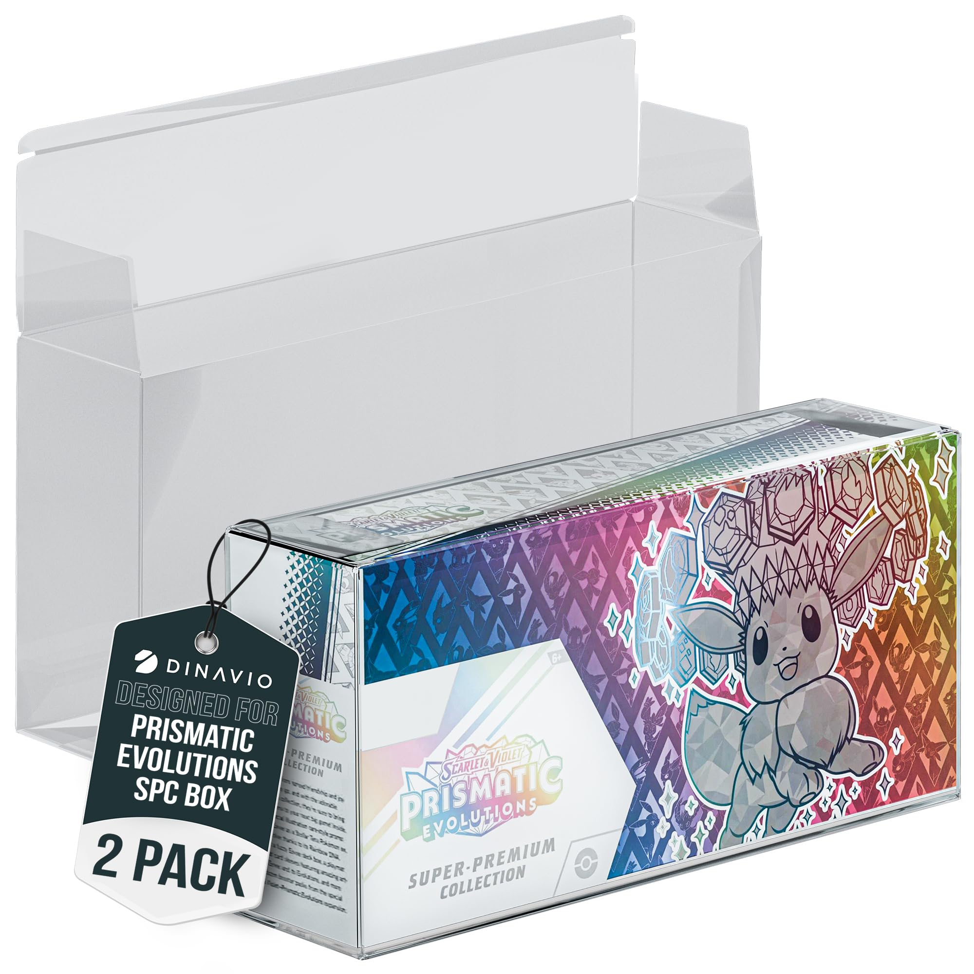 2 Pack Prismatic Evolutions SPC Plastic Protectors - 0.7mm Ultra Thick ...