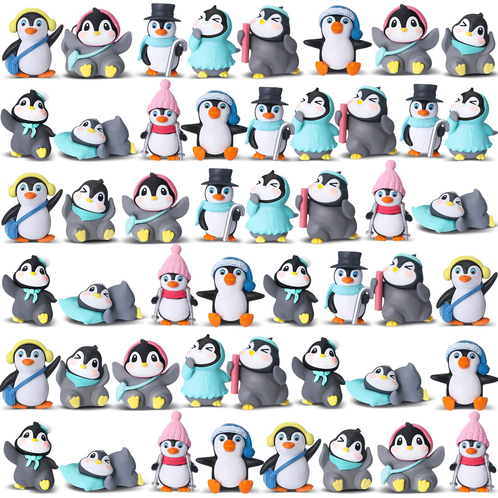 Amazon.com: Macarrie 50 Pieces Penguin Figurines Cute Penguin Character ...