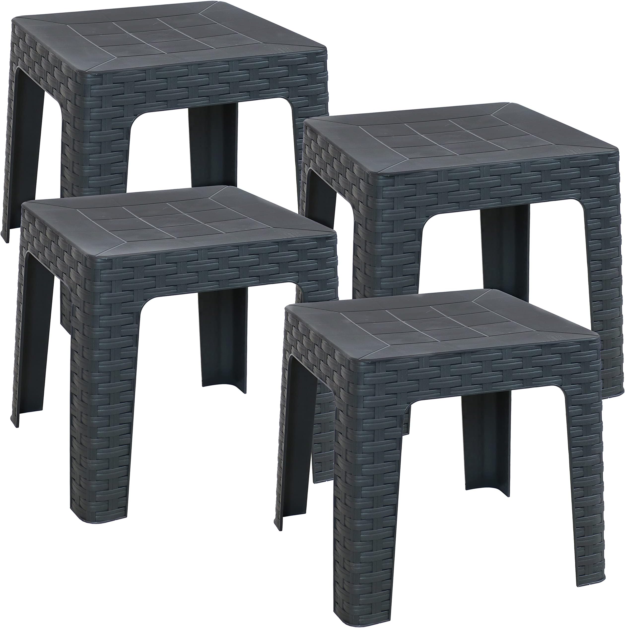 Amazon.com: Home Square 2-Piece 16" Square Rubber & Resin Patio Side ...