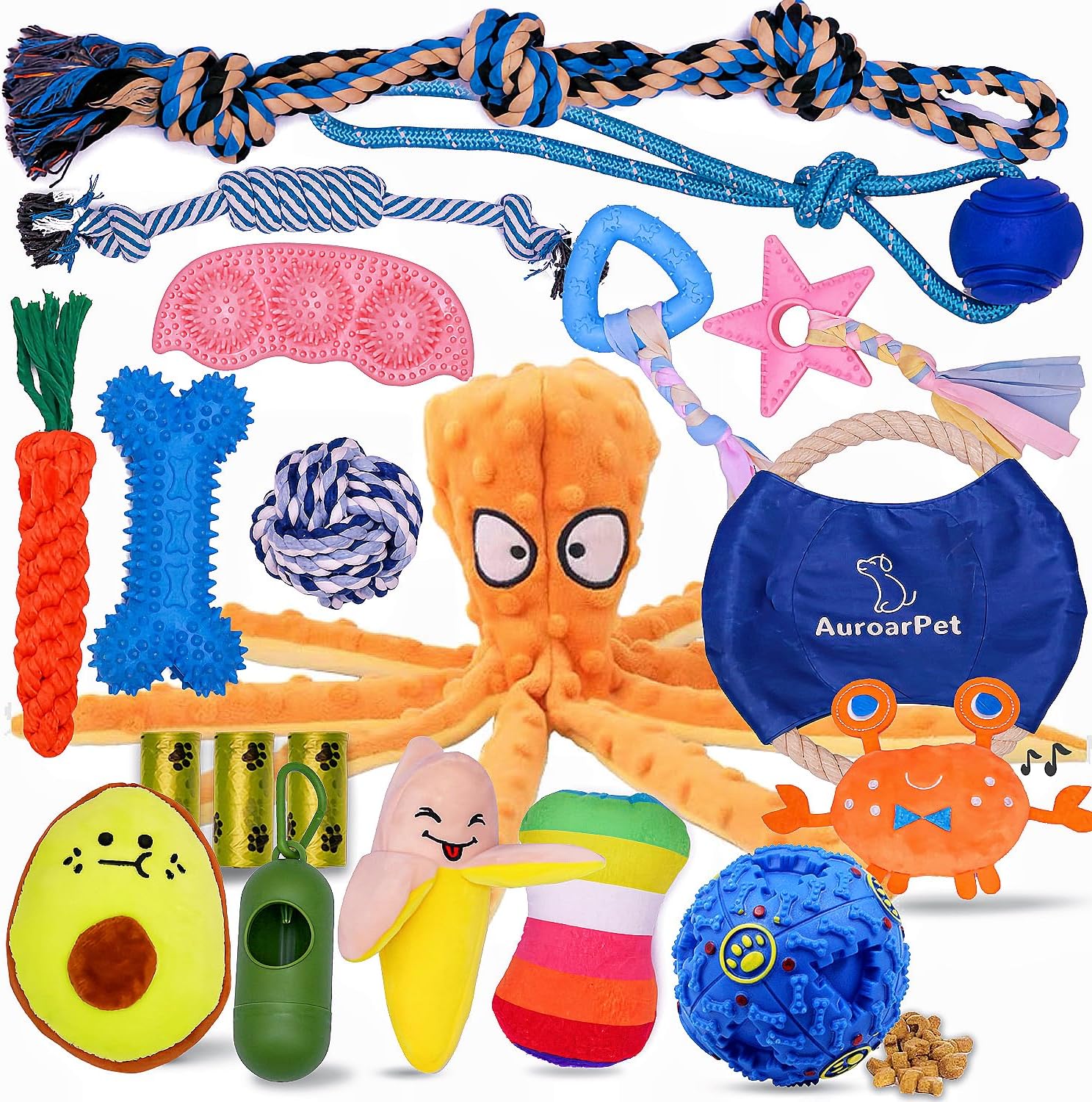 Amazon.com: Hihope Dog Puppy Toys for Teething,20 Pack Puppies Teething Chew Toys for Boredom ...