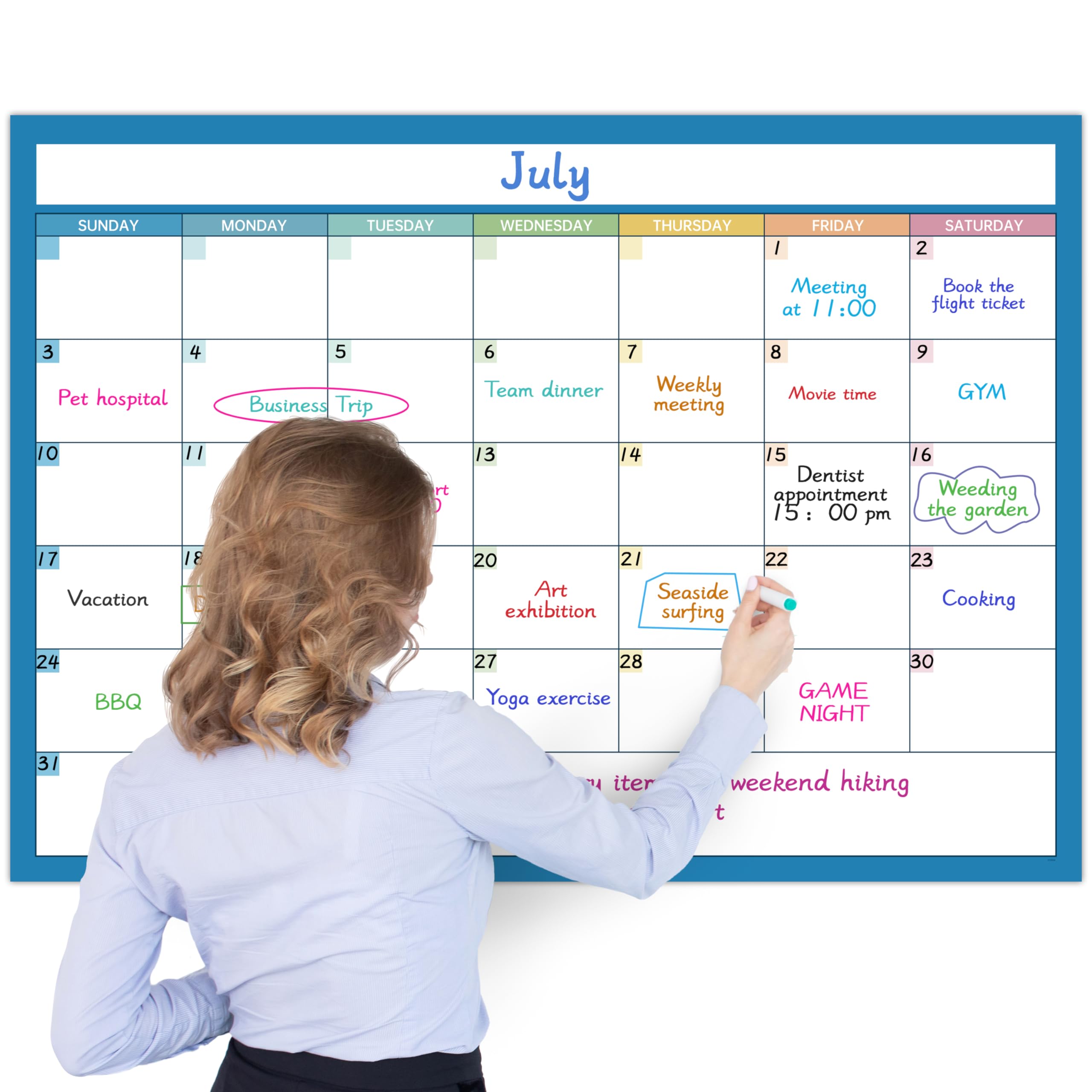 Amazon.com: Large Dry Erase Calendar for Wall, Undated 1 Month Large ...