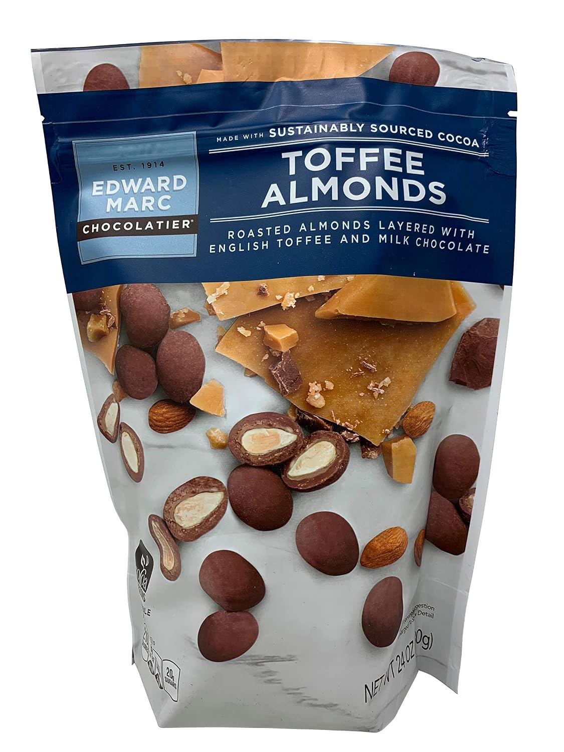 Amazon.com : Edward Marc Toffee Almonds 24 oz. : Grocery & Gourmet Food