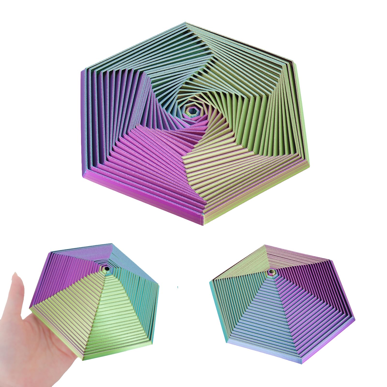 Amazon.com: Fractal Fidget Hexagon, 3D Printed Hexagonal Toys,Hexagon ...