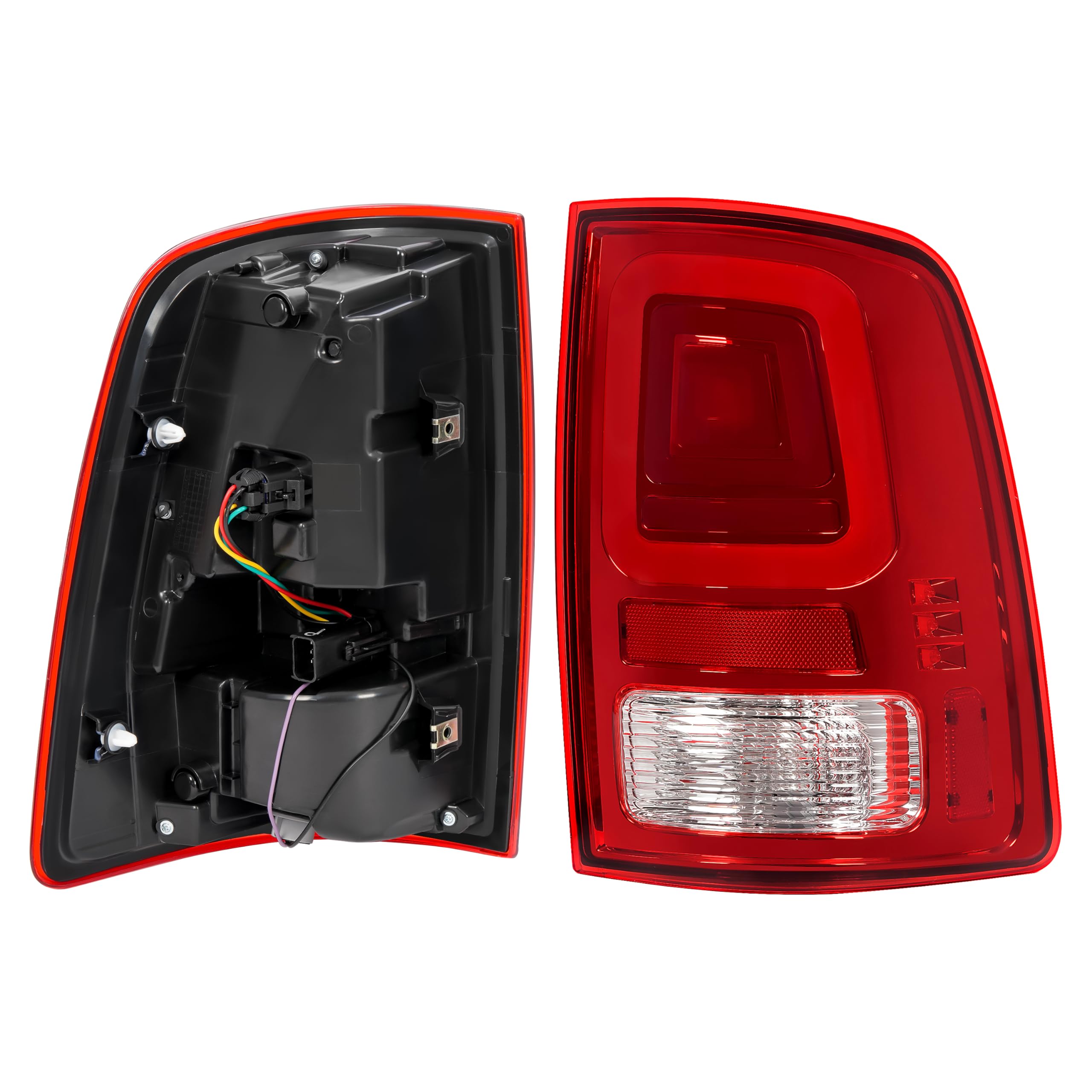 HECASA Pair Tail Lights Compatible with 2013-2018 Ram 1500 2500 3500/ ...