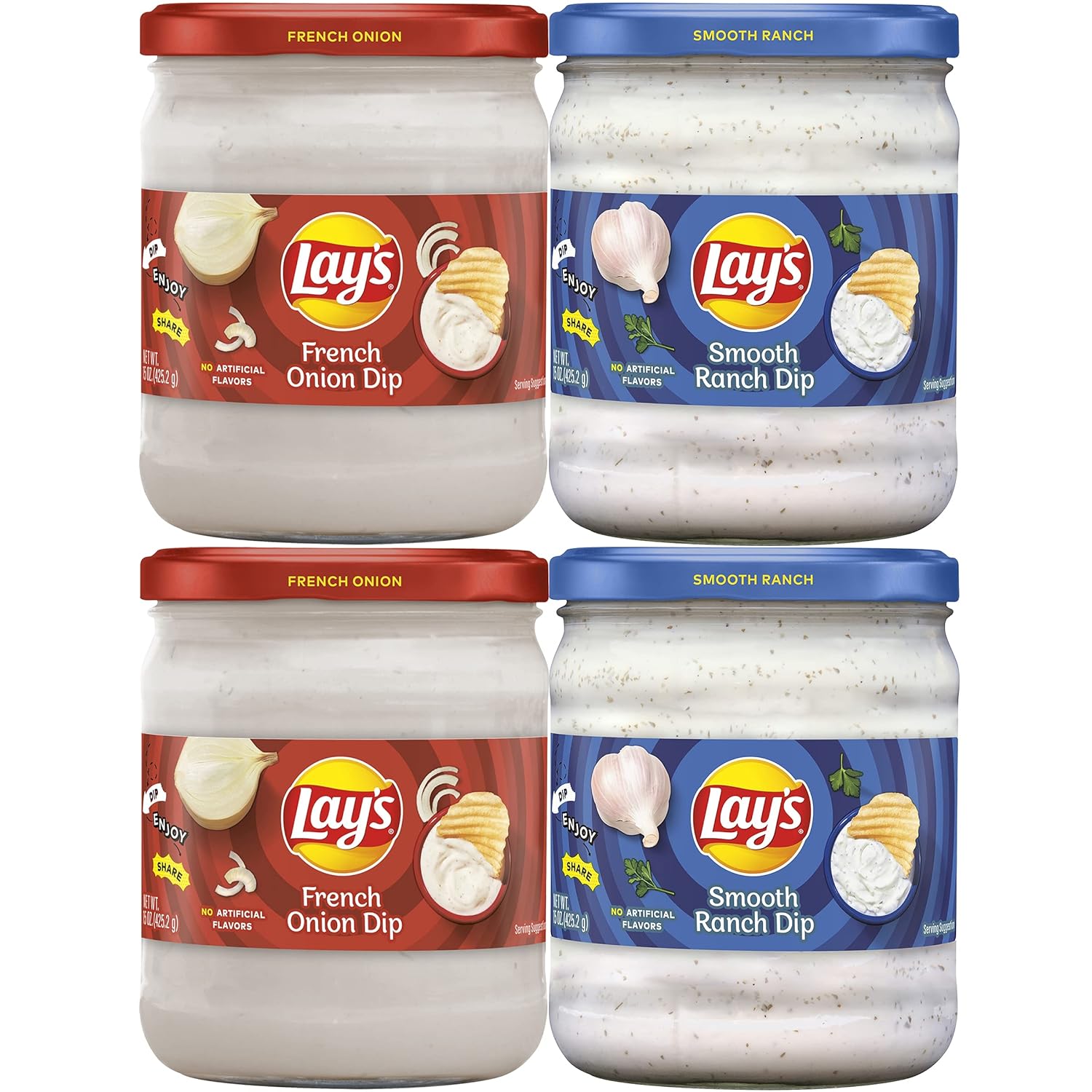 Amazon.com : Lay's Dip Variety Pack, French Onion & Smooth Ranch, 15 Oz ...