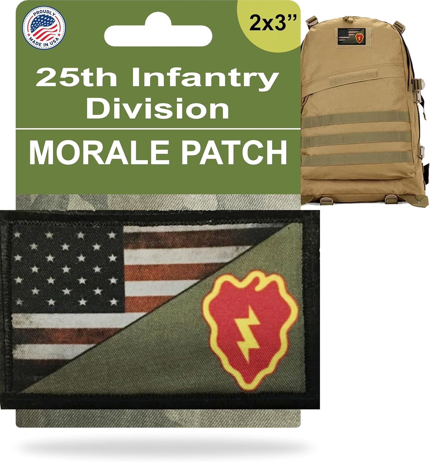 Amazon.com: 25th Infantry Division USA Flag Morale Patch -Full Color ...