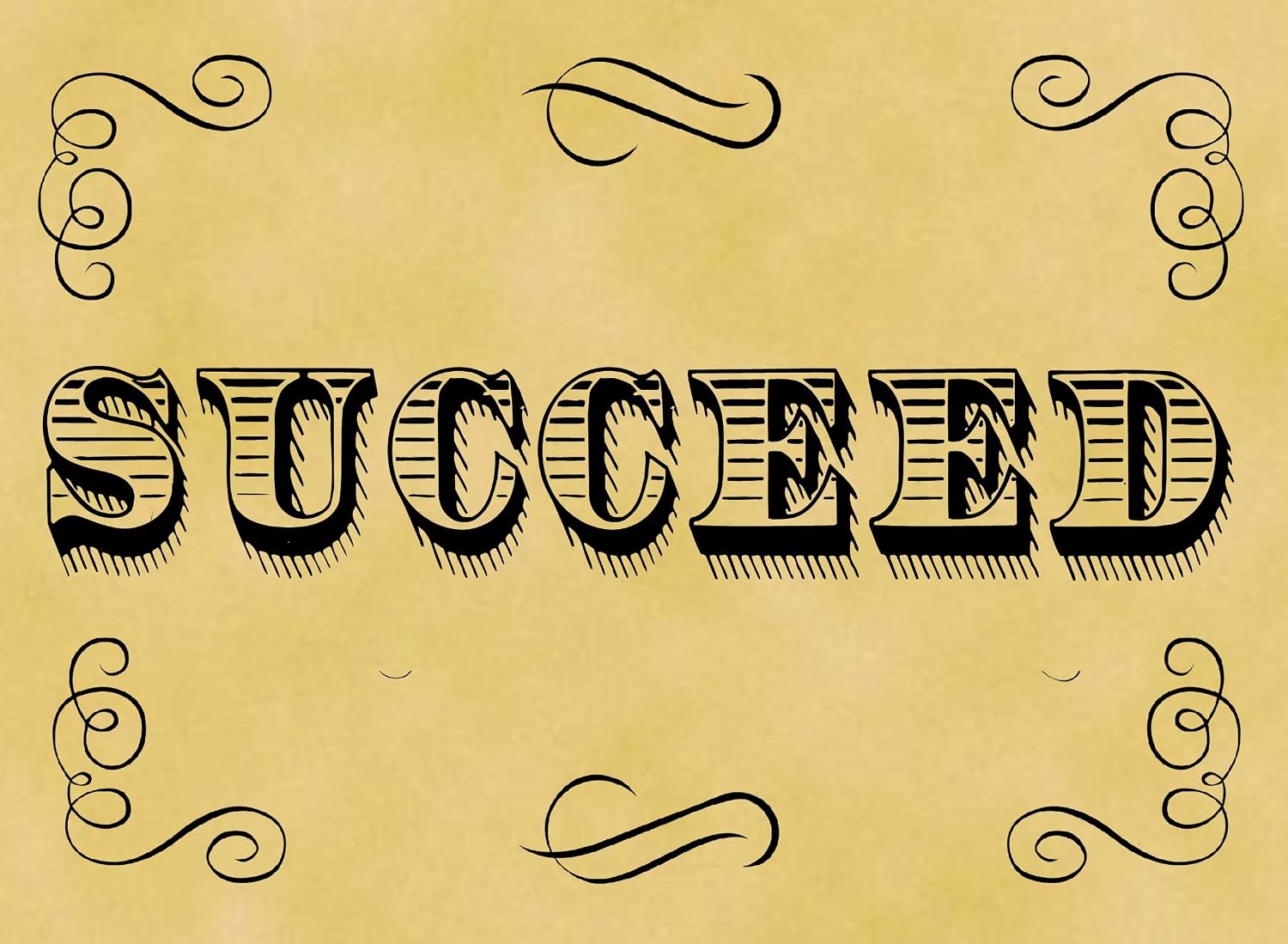 A4 Size Parchment Card Poster Just A Word Succeed : Amazon.co.uk: Home ...