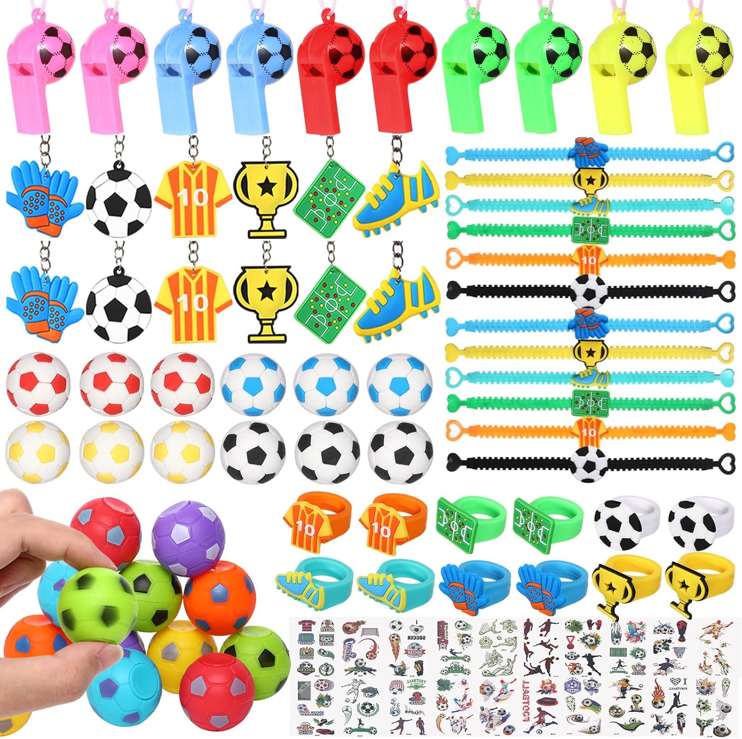 Amazon.com: Soccer Party Favors for Kids 4-8 8-12，92pcs Soccer Themed ...