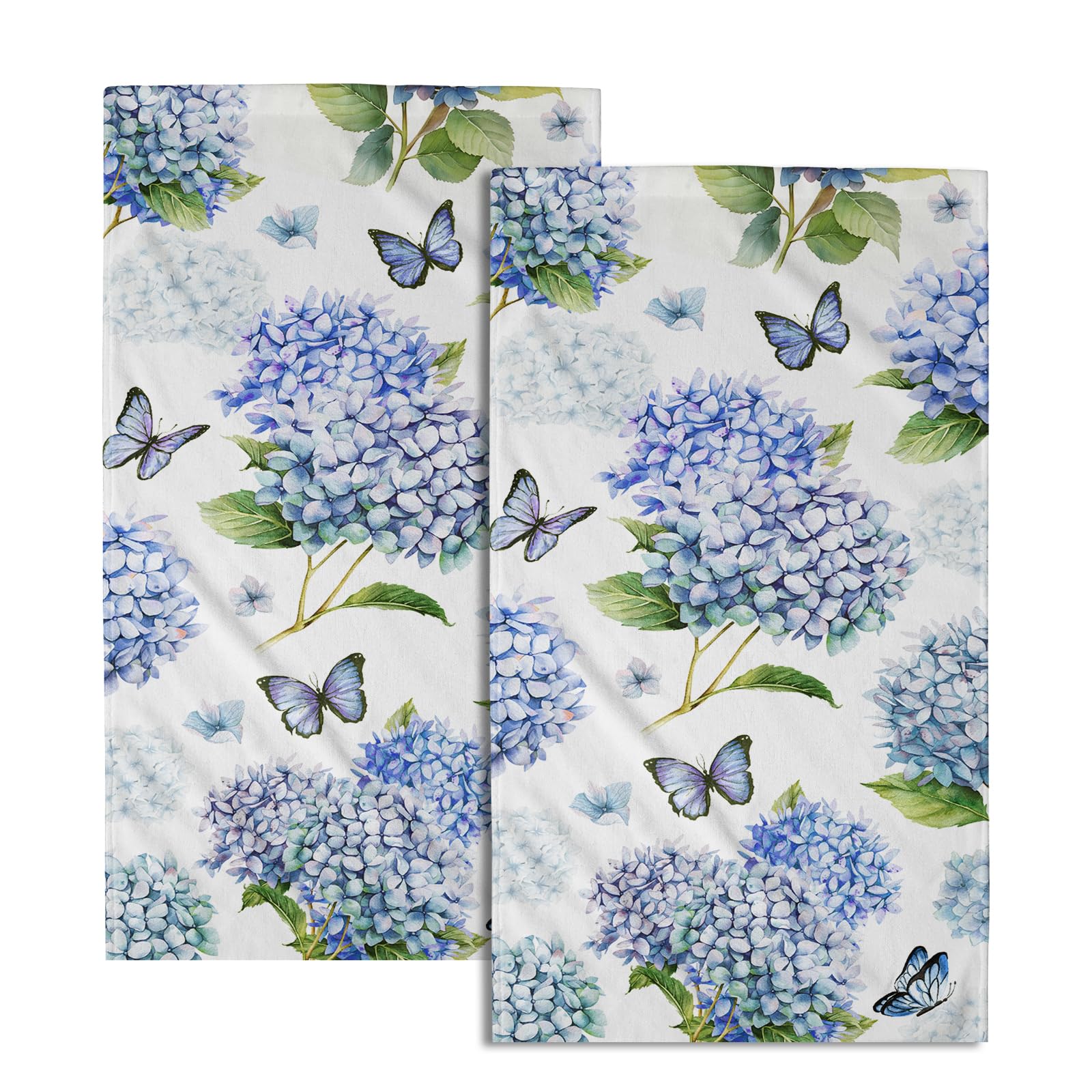 Amazon.com: Purple Hydrangea Hand Towel 15 x 30inch Set of 2,Butterfly ...
