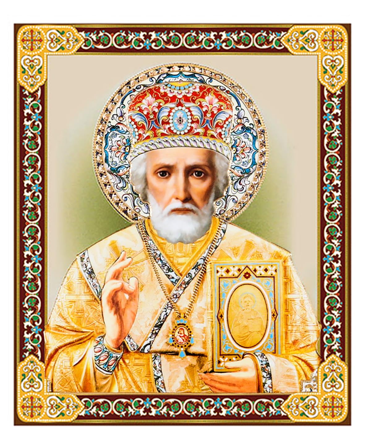 Amazon.com: Saint St Nicholas Russian Orthodox Icon The Wonderworker ...