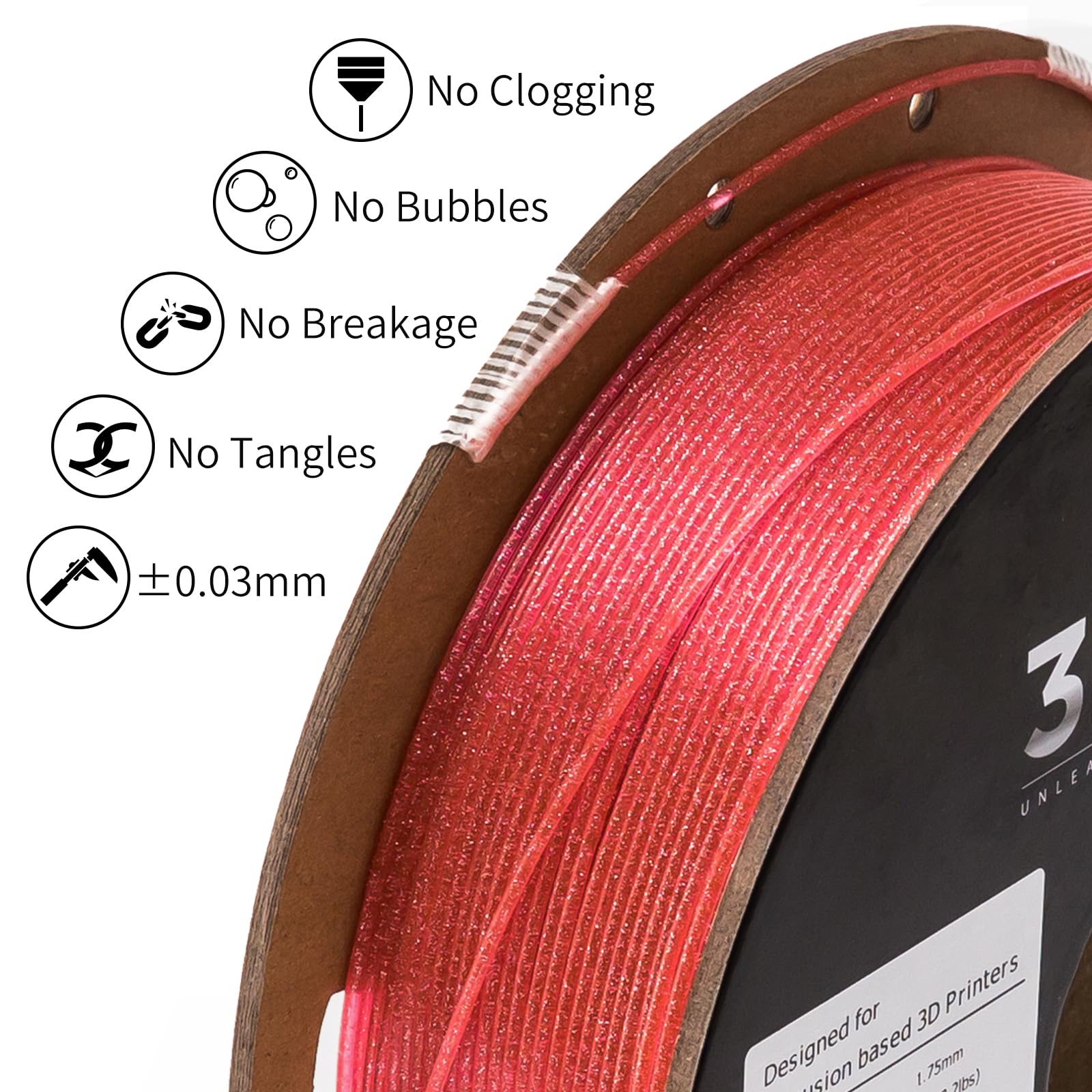 Snapklik.com : INLAND Micro Center Pink Glitter PLA 3D Printer Filament ...