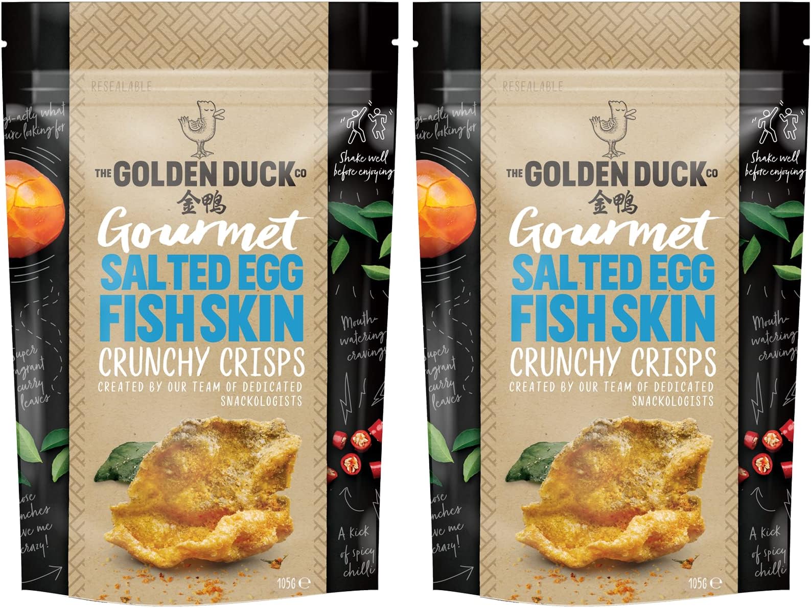Amazon.com: The Golden Duck Gourmet Salted Egg Yolk Fish Skin Crisps ...