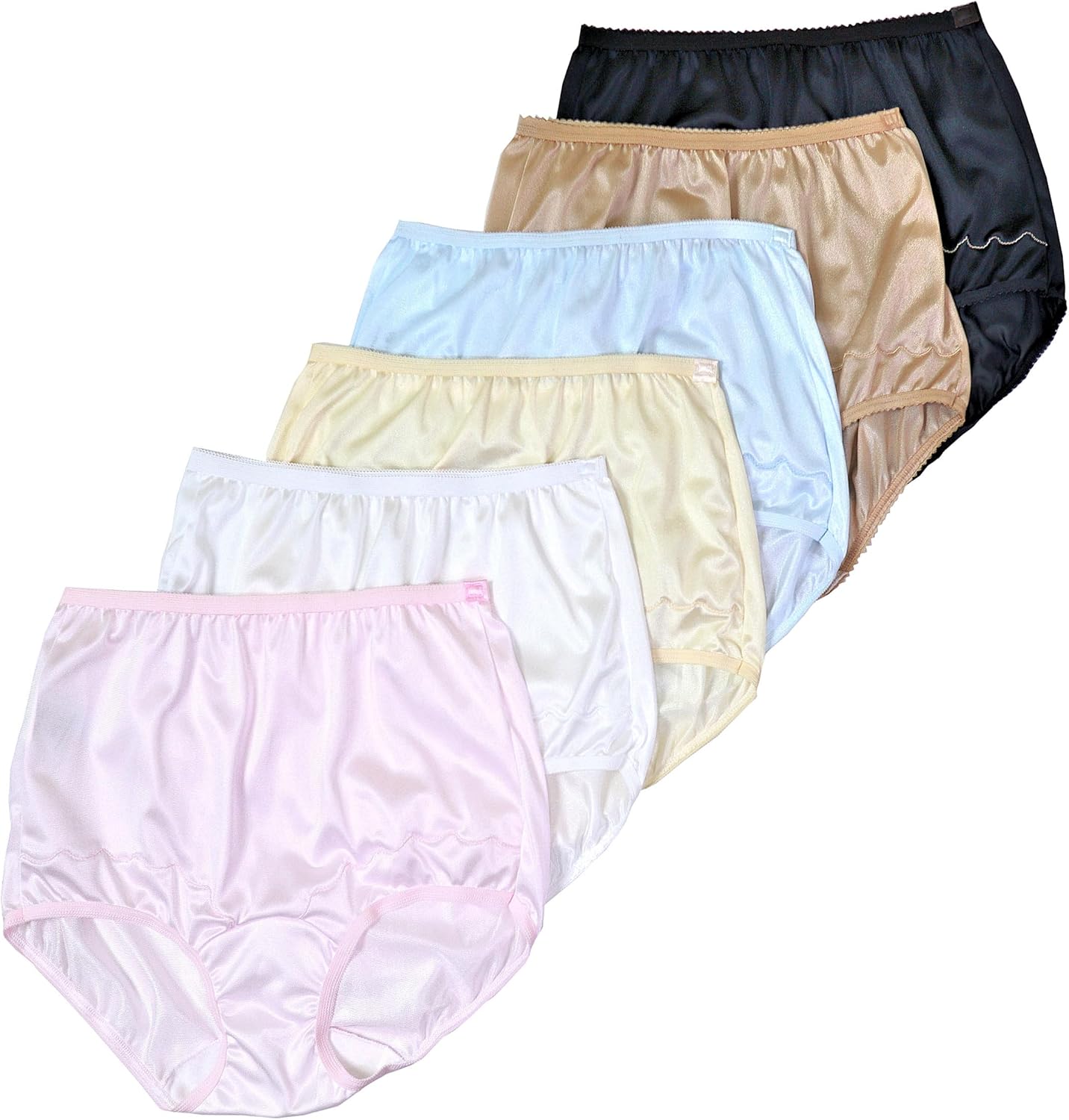 Dixie Belle Women's Underwear High Waist Nylon Brief Panties 6 Pack ...