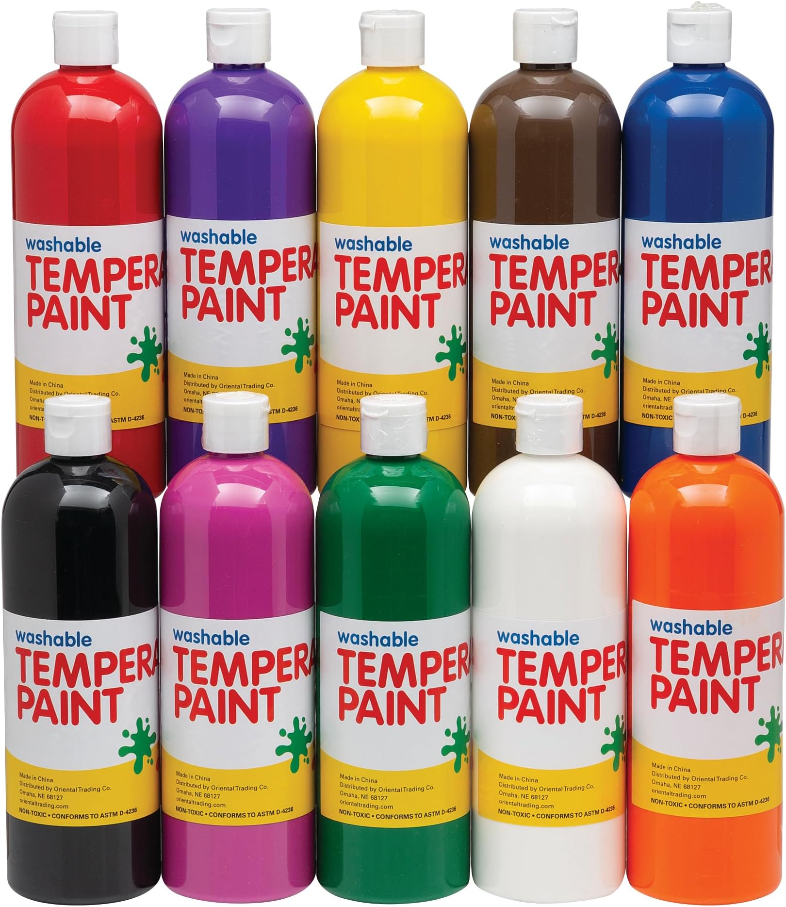 Amazon.com: Positive Art Washable Paint for Kids – (8 Colors, 16 oz ...