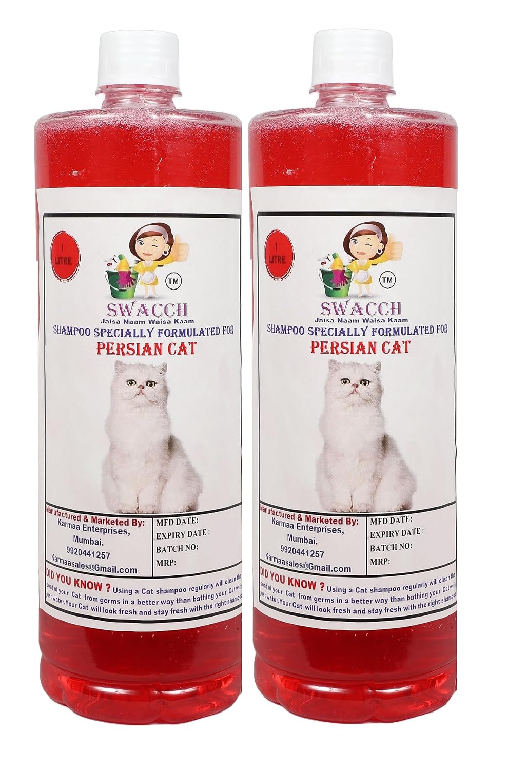 Buy Swacch Shampoo Specially Formulated for Persian CAT (1 Litre ...