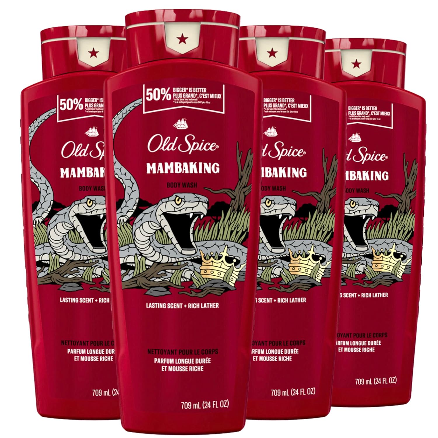 Amazon.com : Old Spice Body Wash for Men, MambaKing, 24 oz (Pack of 4 ...