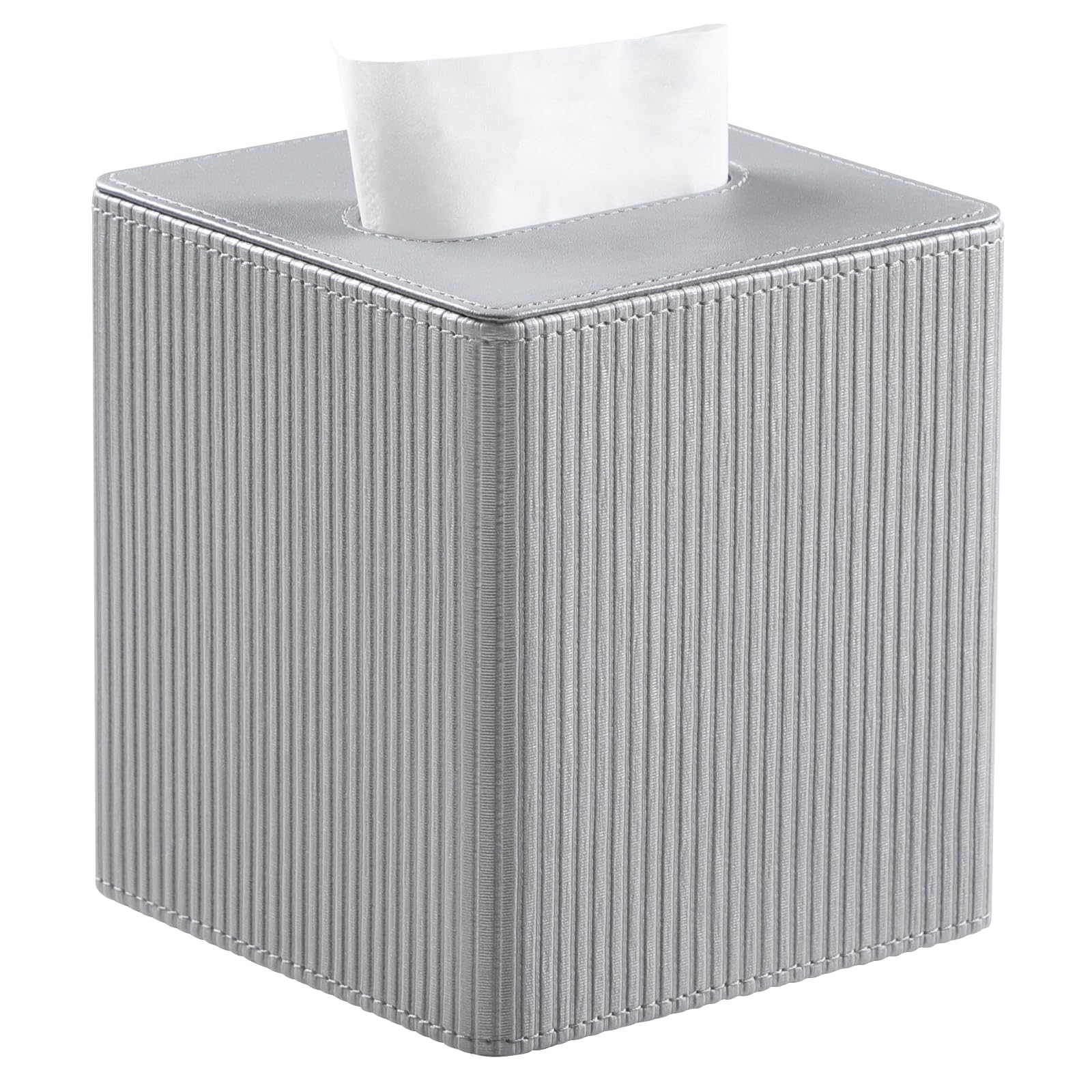 Amazon.com: Cretkhp PU Leather Tissue Box Cover with Magnetic Closure ...