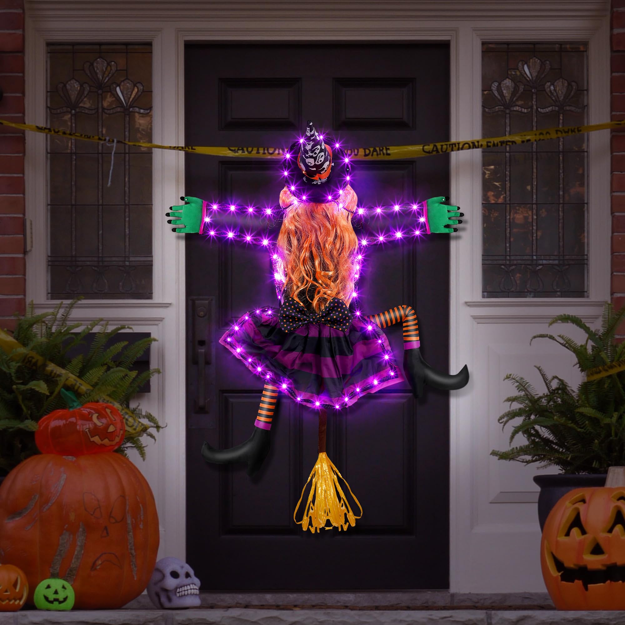 Crashing Witch into Tree Halloween Decorations (43 Inch Tall), Large ...