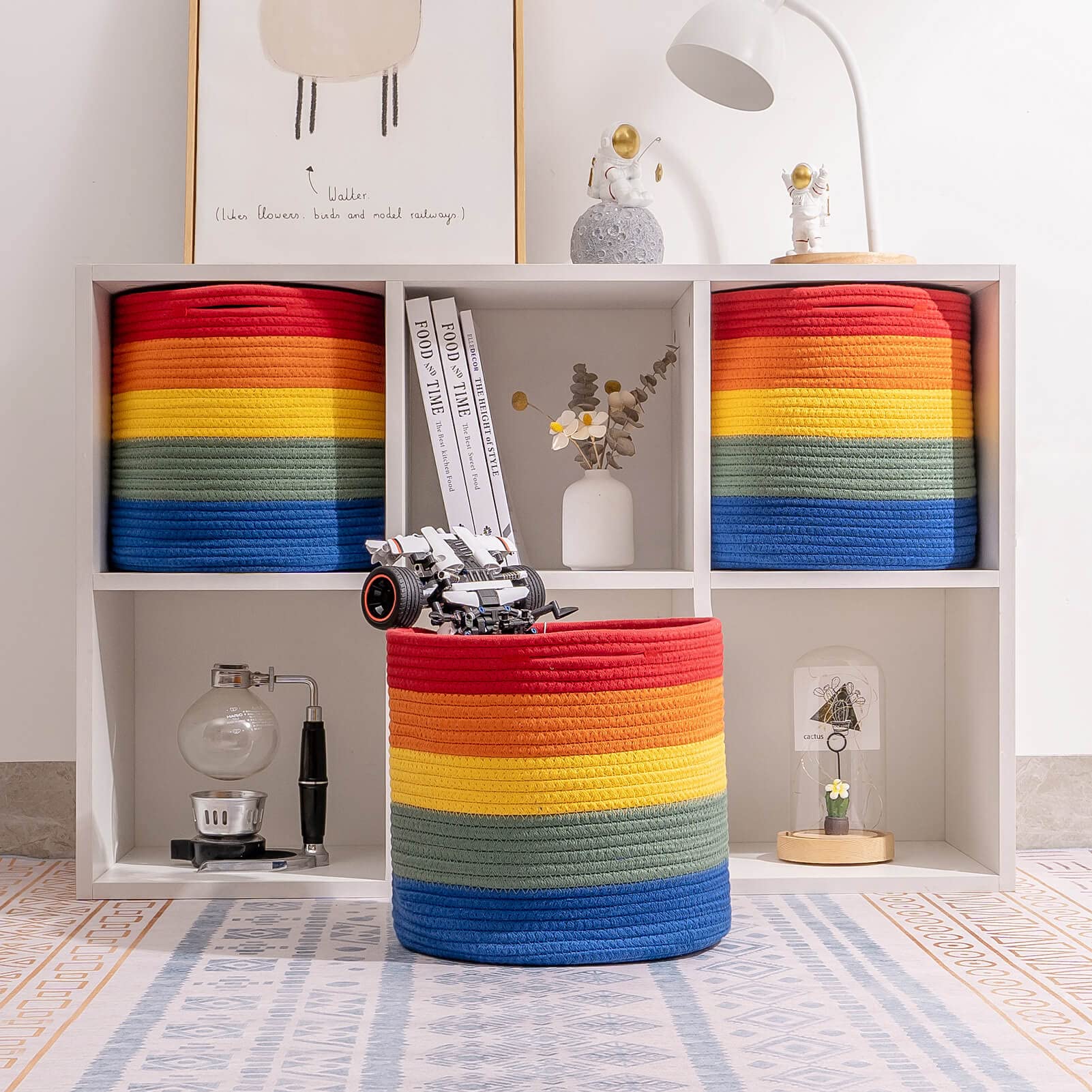 voten Rainbow Colorful Toy Storage Baskets Bins 11x11â€™â€™ for Cube ...