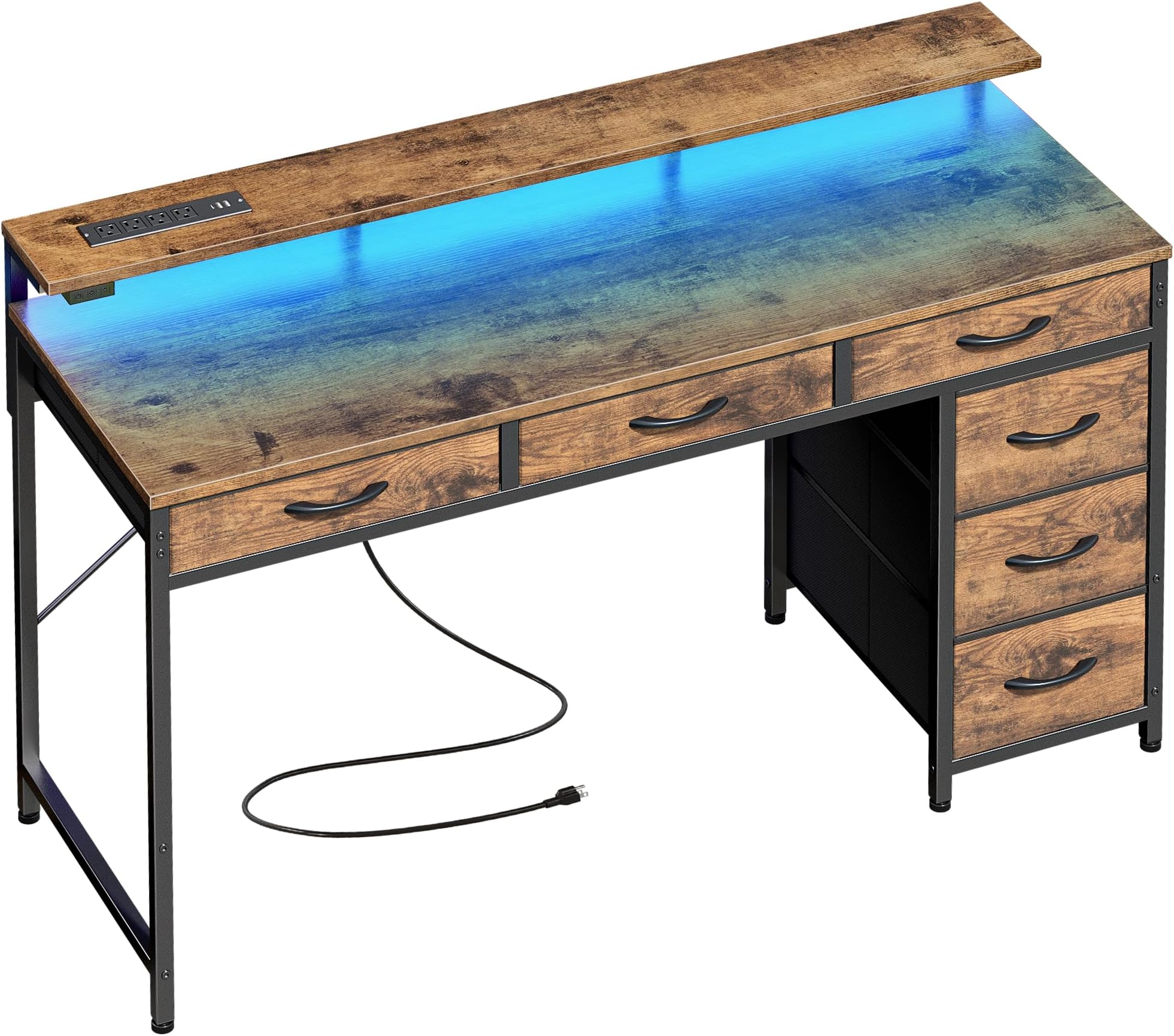 Amazon.com: Home Office Desk with Drawers for Storage - 55 inch ...
