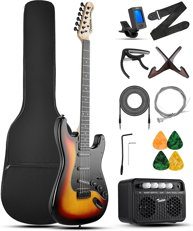 Amazon.com: Tostar Electric Guitar Full Size Kit for Beginners 6 String ...