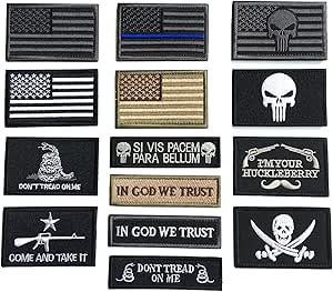 Amazon.com: Bundle 14 Pieces American Flag Tactical Military Patch Set Embroidered Applique Hook ...