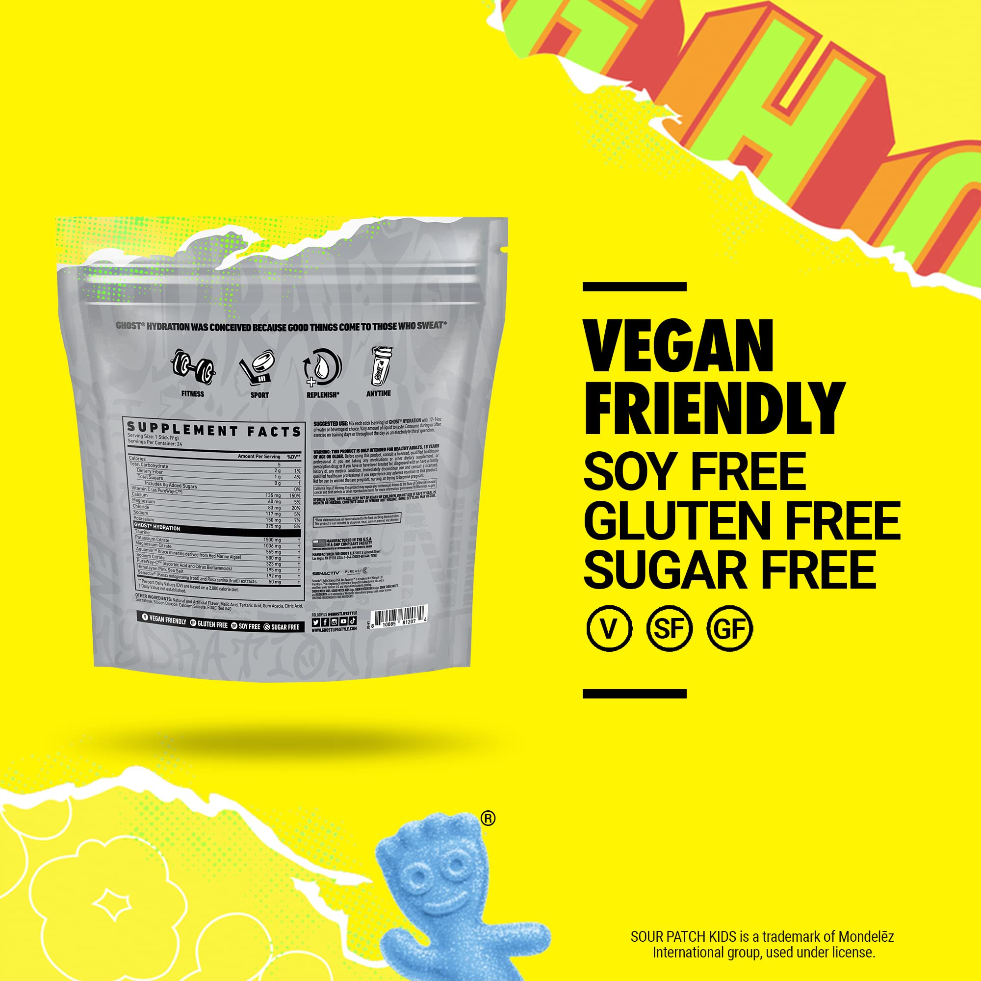 Snapklik.com : GHOST Hydration Packets, Sour Patch Kids Blue Raspberry ...