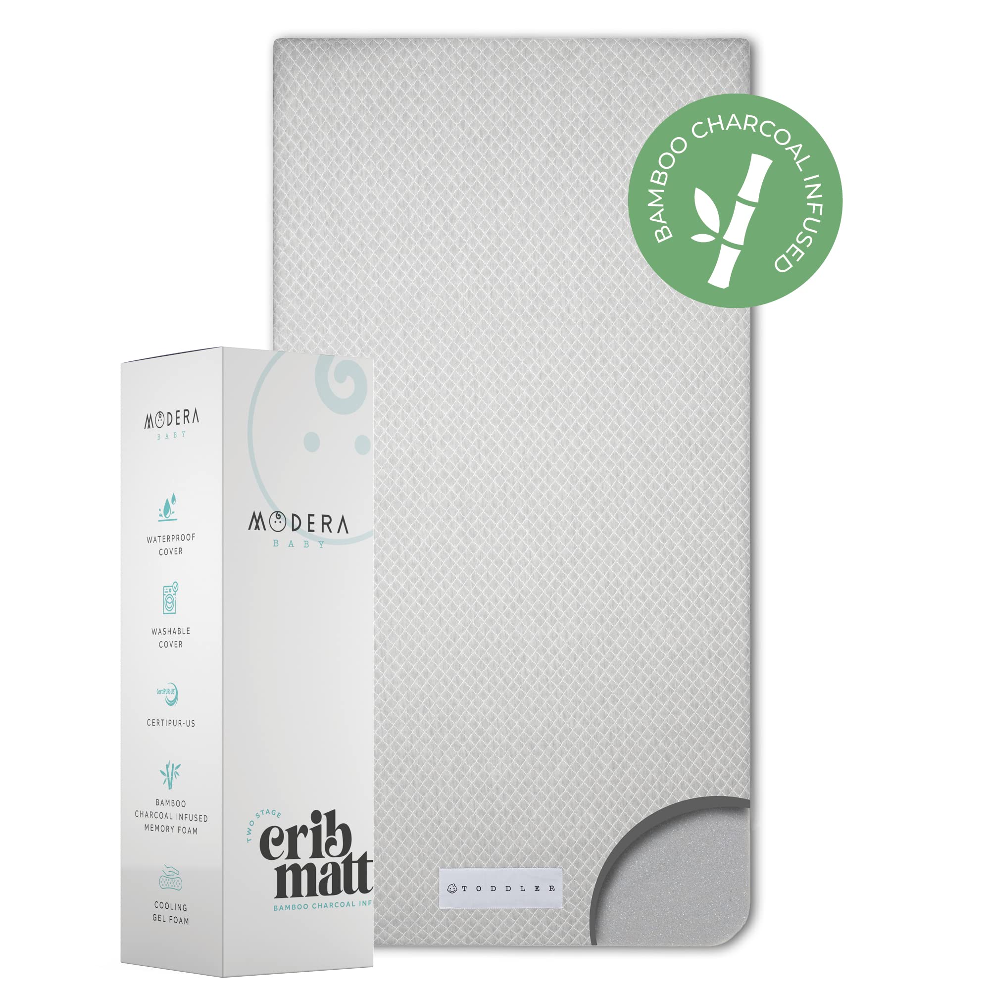Bamboo Charcoal Dual Sided Crib Mattress 2 Stage Waterproof CertiPUR bamboo-charcoal-dual-sided-crib-mattress-2-stage-waterproof-certipur
