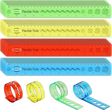 Amazon.com : Tenceur 24 Pcs Flexible 12" Rulers Bendable Rulers 12 Inch ...