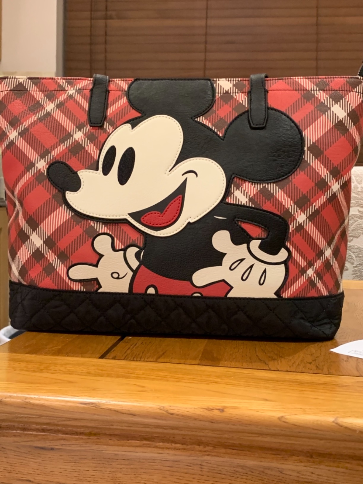 Amazon.com: Loungefly x Mickey Mouse Tartan Plaid Tote Bag Purse (One ...